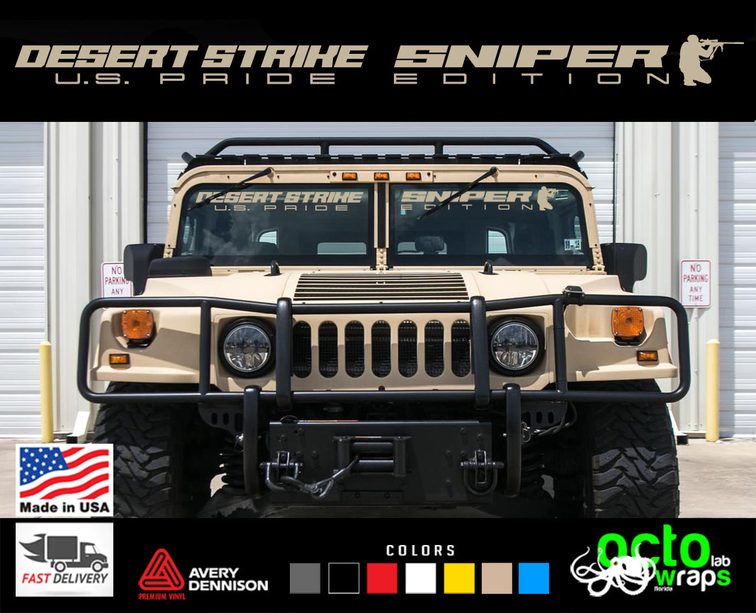 HUMMER H1 windshield decal sticker Desert Strike Edition – Octo Lab ...