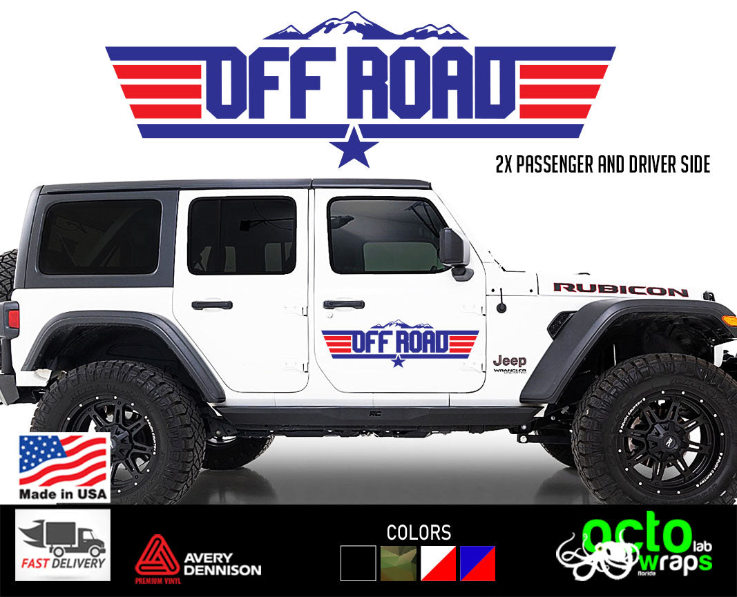 Jeep Wrangler OFF ROAD side door decal sticker – Octo Lab Stickers