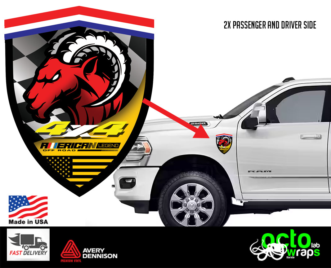 Dodge Ram 1500 2500 3500 cummins side doors emblem decal sticker – Octo ...