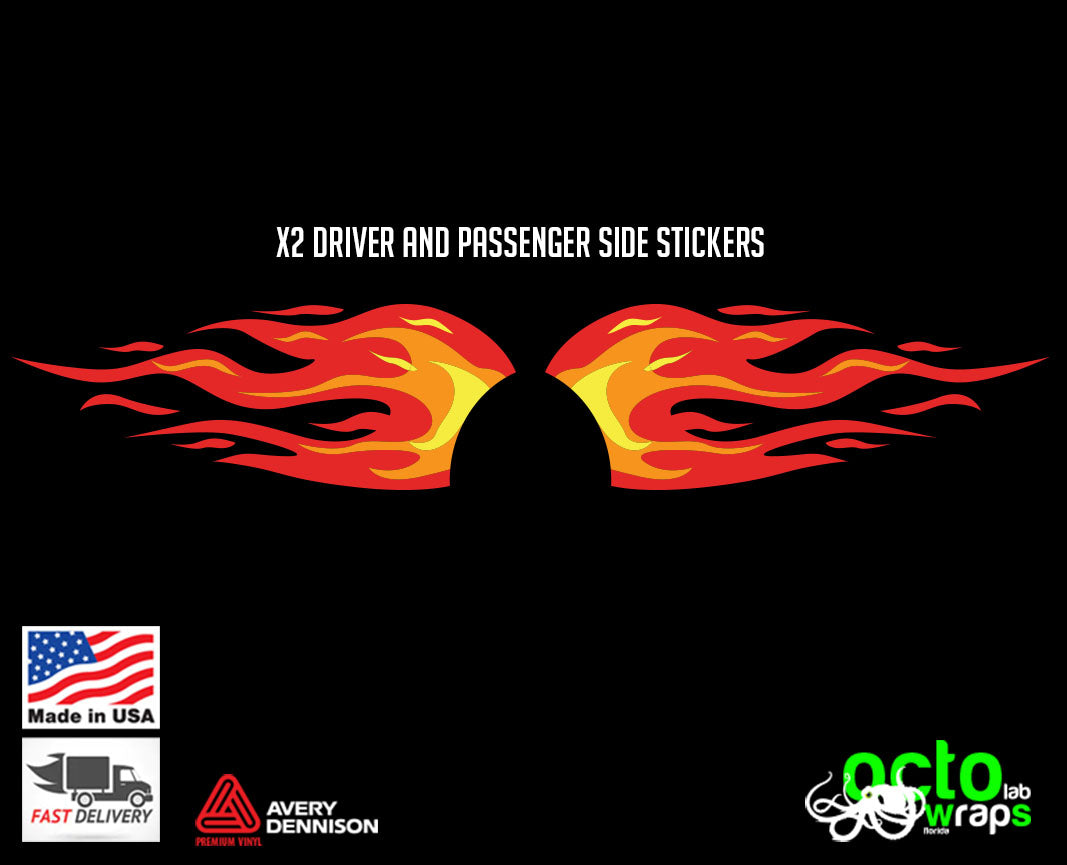 Fiat Abarth 500 595 FLAME door side rocker stripes decal sticker – Octo ...