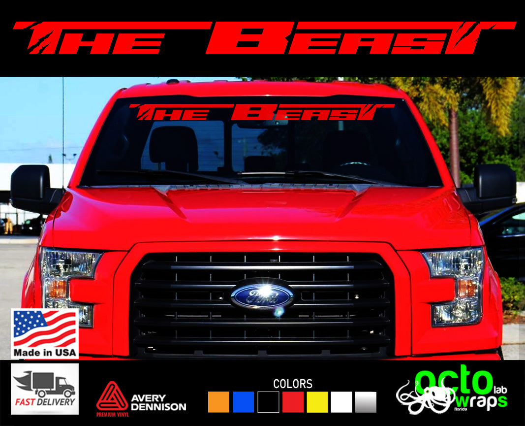 Ford F150 windshield decal sticker THE BEAST – Octo Lab Stickers
