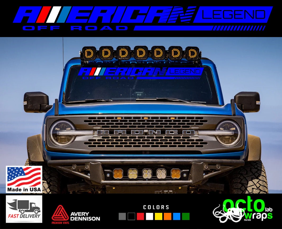 Ford Bronco AMERICAN LEGEND windshield decal stickers – Octo Lab Stickers