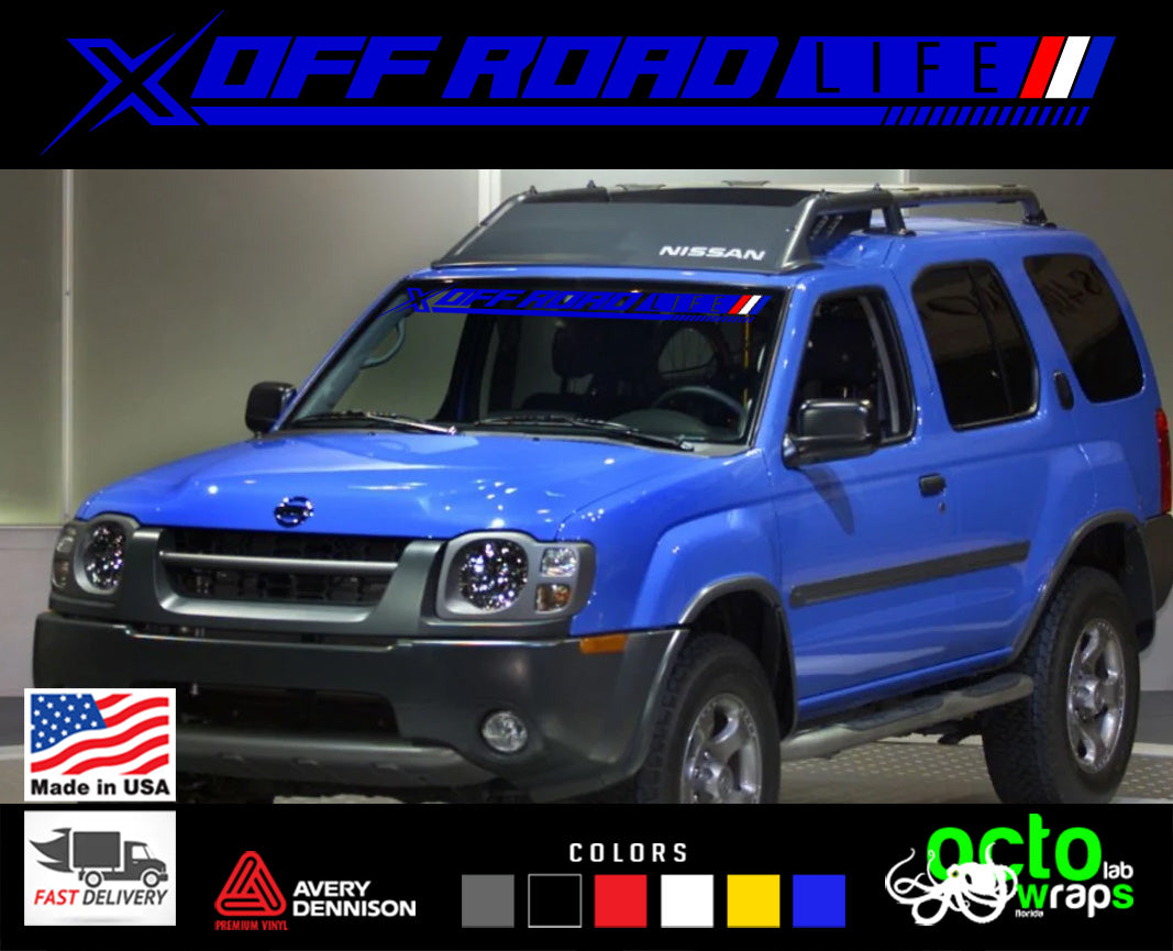 Nissan XTERRA X OFF ROAD LIFE windshield decal sticker – Octo Lab Stickers