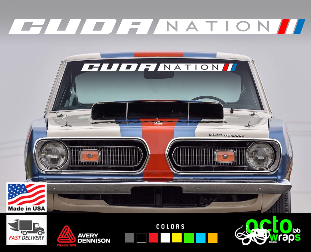 Plymouth Barracuda windshield decal stickers – Octo Lab Stickers