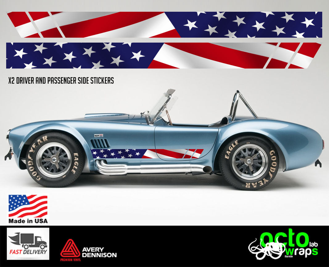 Shelby Cobra American Flag doors rocker stripes decal stickers – Octo ...
