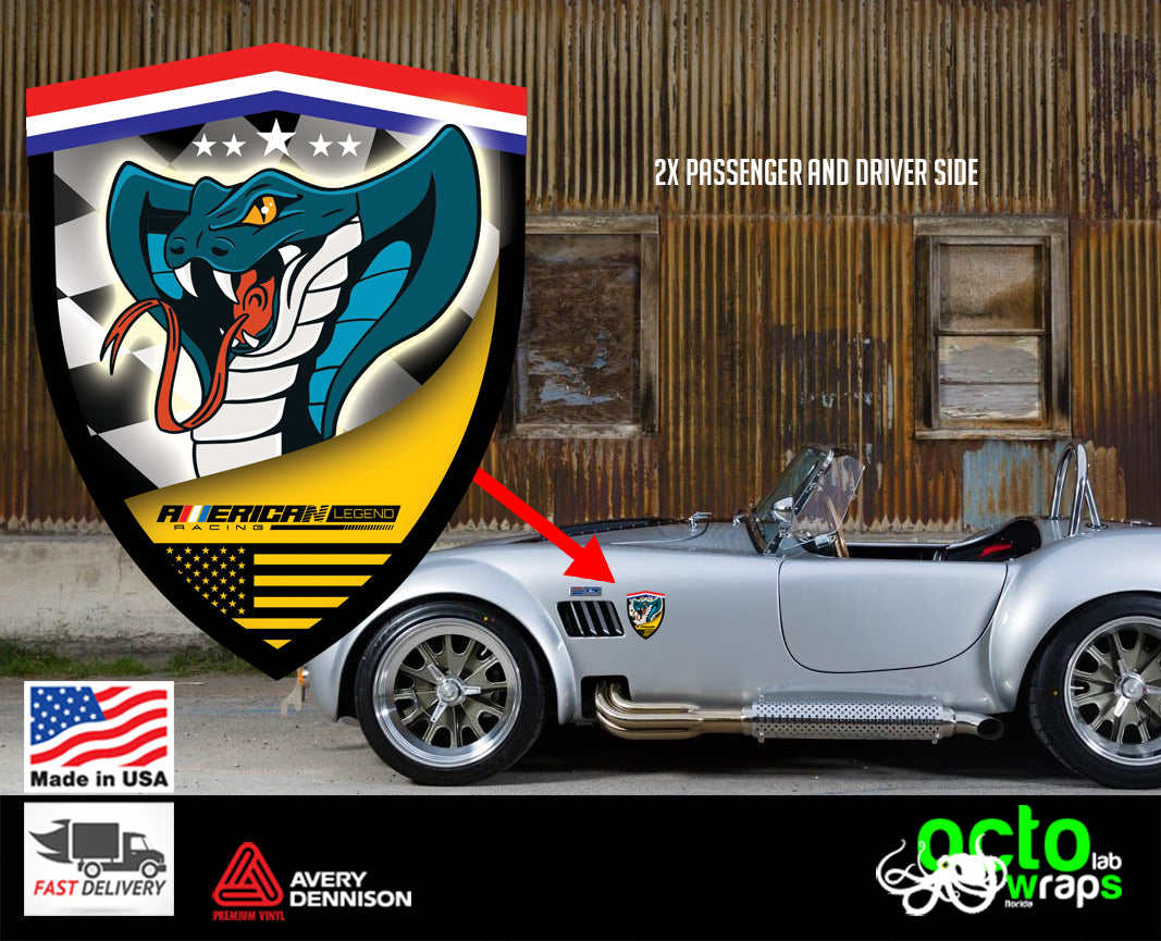 Shelby Cobra RACING side door emblem decal sticker – Octo Lab Stickers