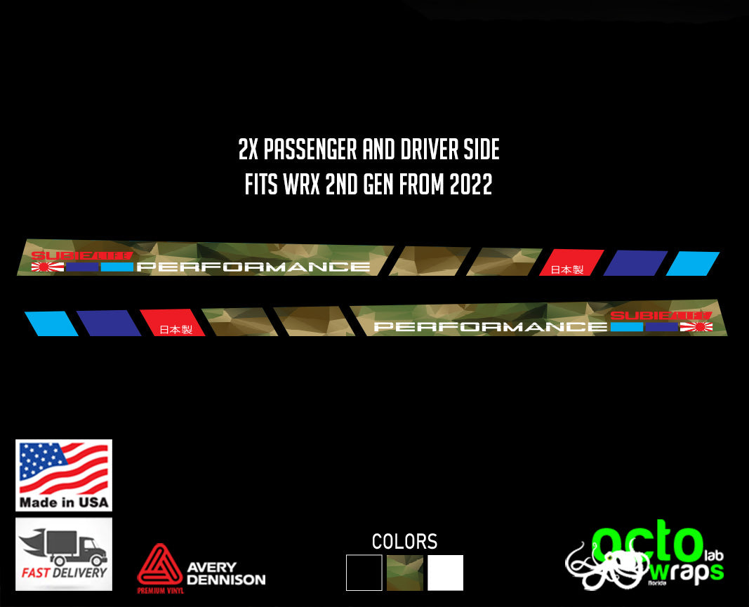 Subaru WRX Second Generation side door rocker stripes decal sticker ...