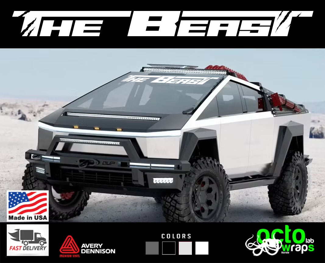Tesla Cybertruck windshield decal sticker – Octo Lab Stickers