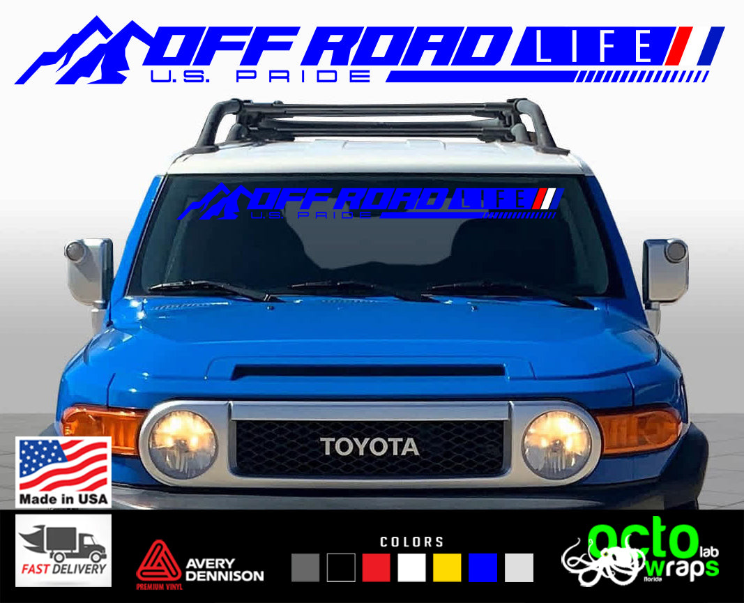 Toyota FJ CRUISER windshield decal sticker OFF ROAD LIFE – Octo Lab ...