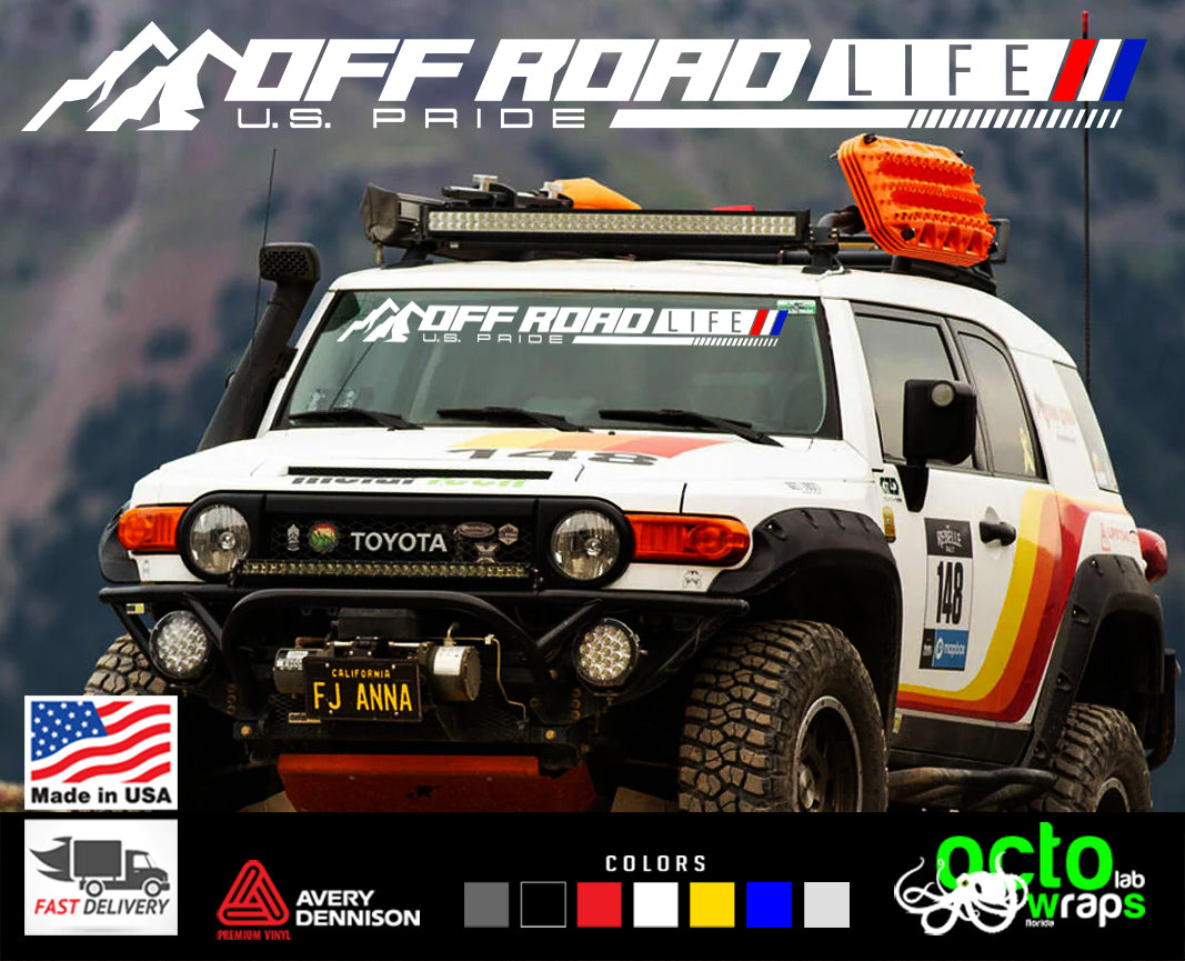 Toyota FJ CRUISER windshield decal sticker OFF ROAD LIFE – Octo Lab ...