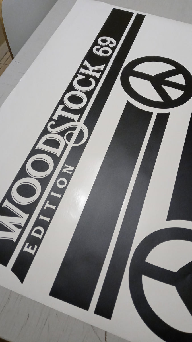VW Beetle Classic Woodstock 69 edition 2X side doors rocker stripes ...