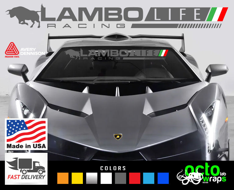 Lamborghini LAMBO LIFE windshield decal sticker – Octo Lab Stickers