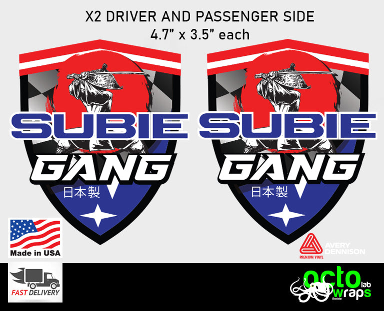 Subaru SUBIE GANG RACING side door decal sticker emblem – Octo Lab Stickers