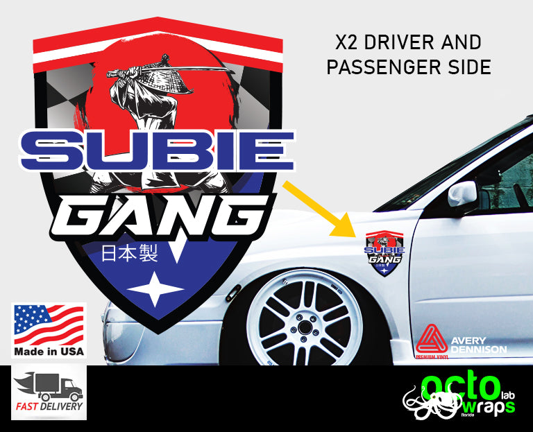 Subaru SUBIE GANG RACING side door decal sticker emblem – Octo Lab Stickers