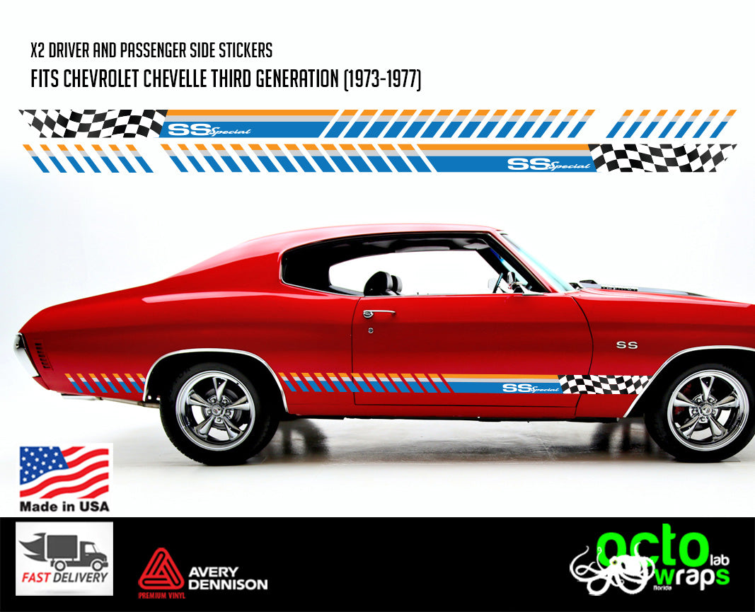 Chevrolet Chevelle SS Special side design rocker stripes decal stickers ...