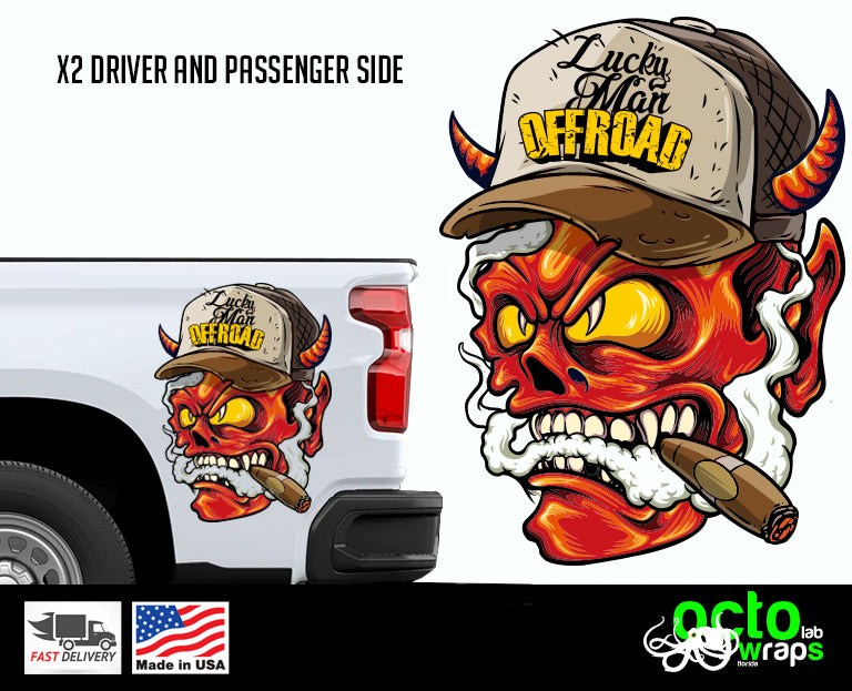Chevrolet SILVERADO DEVIL OFF ROAD 2X sides decal stickers – Octo Lab ...