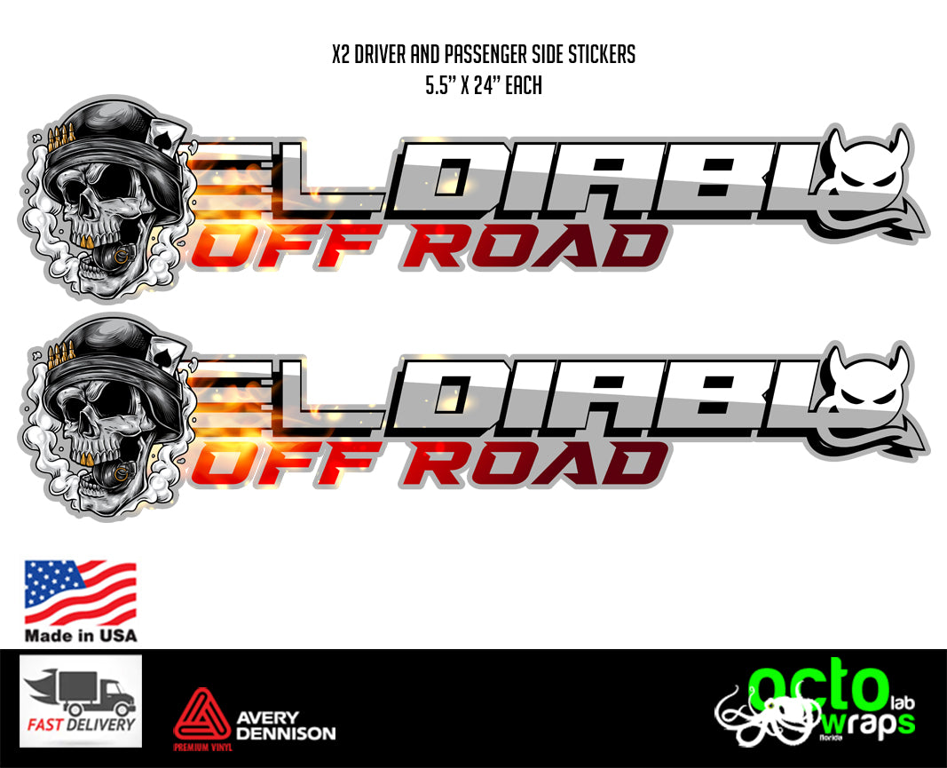 Chevrolet Silverado EL DIABLO OFF ROAD sides decal stickers – Octo Lab ...