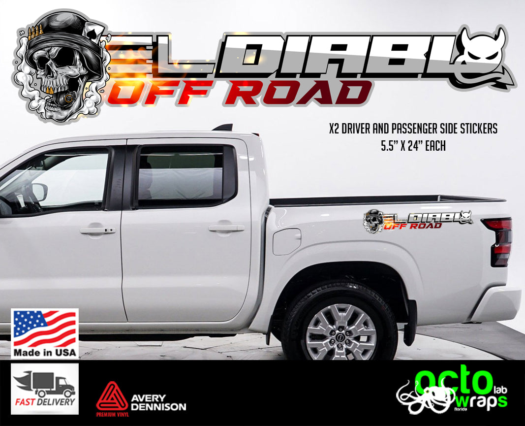 Nissan EL DIABLO OFF ROAD sides decal stickers – Octo Lab Stickers