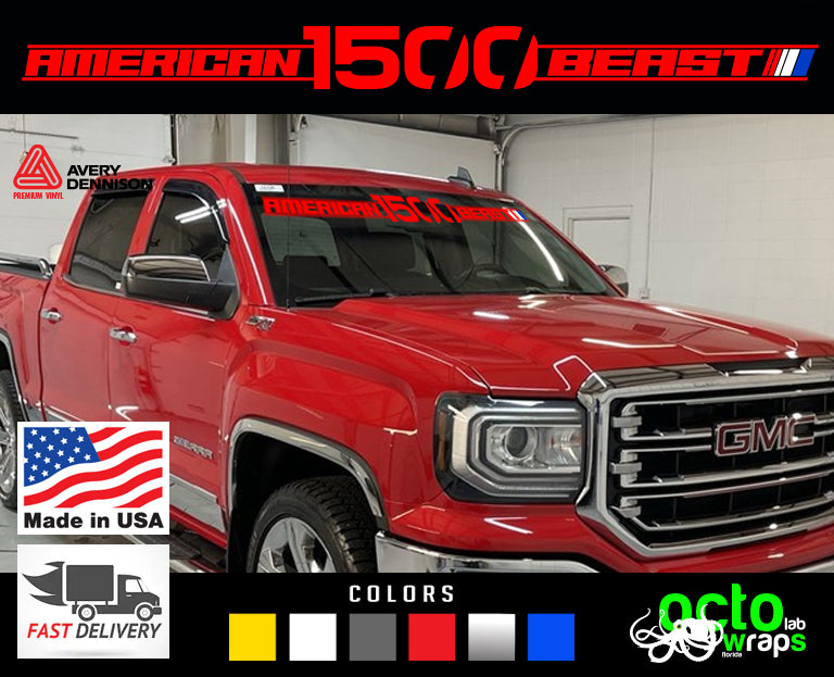 GMC SIERRA 1500 AMERICAN BEAST windshield decal stickers – Octo Lab ...