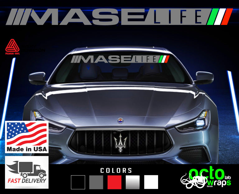 Maserati MASE LIFE windshield decal sticker – Octo Lab Stickers