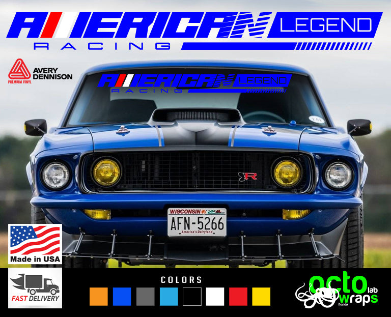 Ford Mustang AMERICAN LEGEND Racing windshield decal sticker – Octo Lab ...