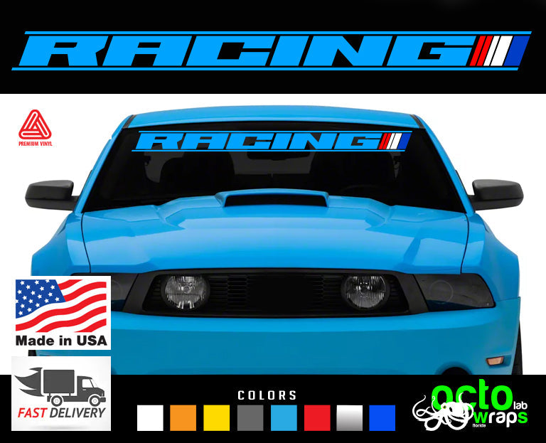 Ford Mustang Racing windshield decal sticker RACING – Octo Lab Stickers