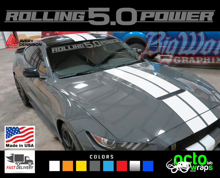 Ford Mustang Racing windshield decal sticker Rolling 5.0 Power – Octo ...