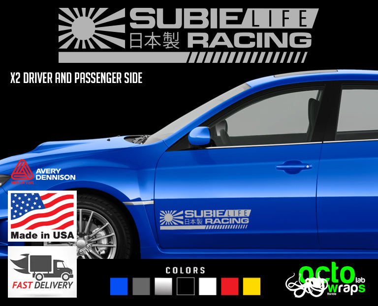 Subaru SUBIE LIFE 2X side rocker stripes decal sticker – Octo Lab Stickers