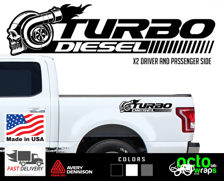 Ford F150 F250 F350 TURBO DIESEL POWERSTROKE 2X sides decal stickers ...